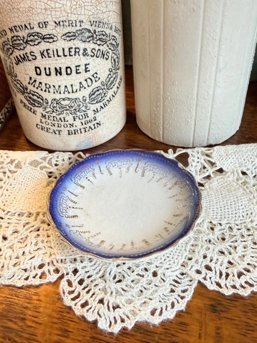 Antique | Dining | Antique Flow Blue Butter Pat | Poshmark